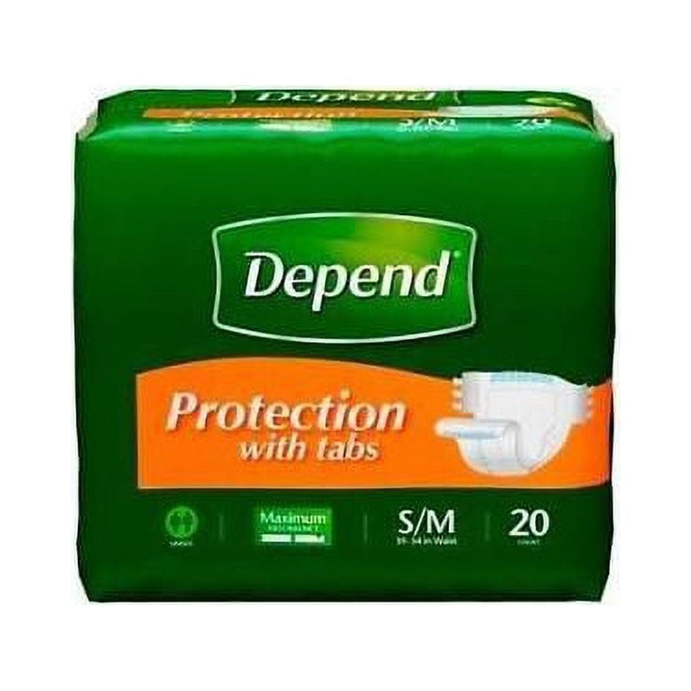 Depend Protection Briefs with Tabs ''Small/Medium, 19 -34 , 60 Count ...