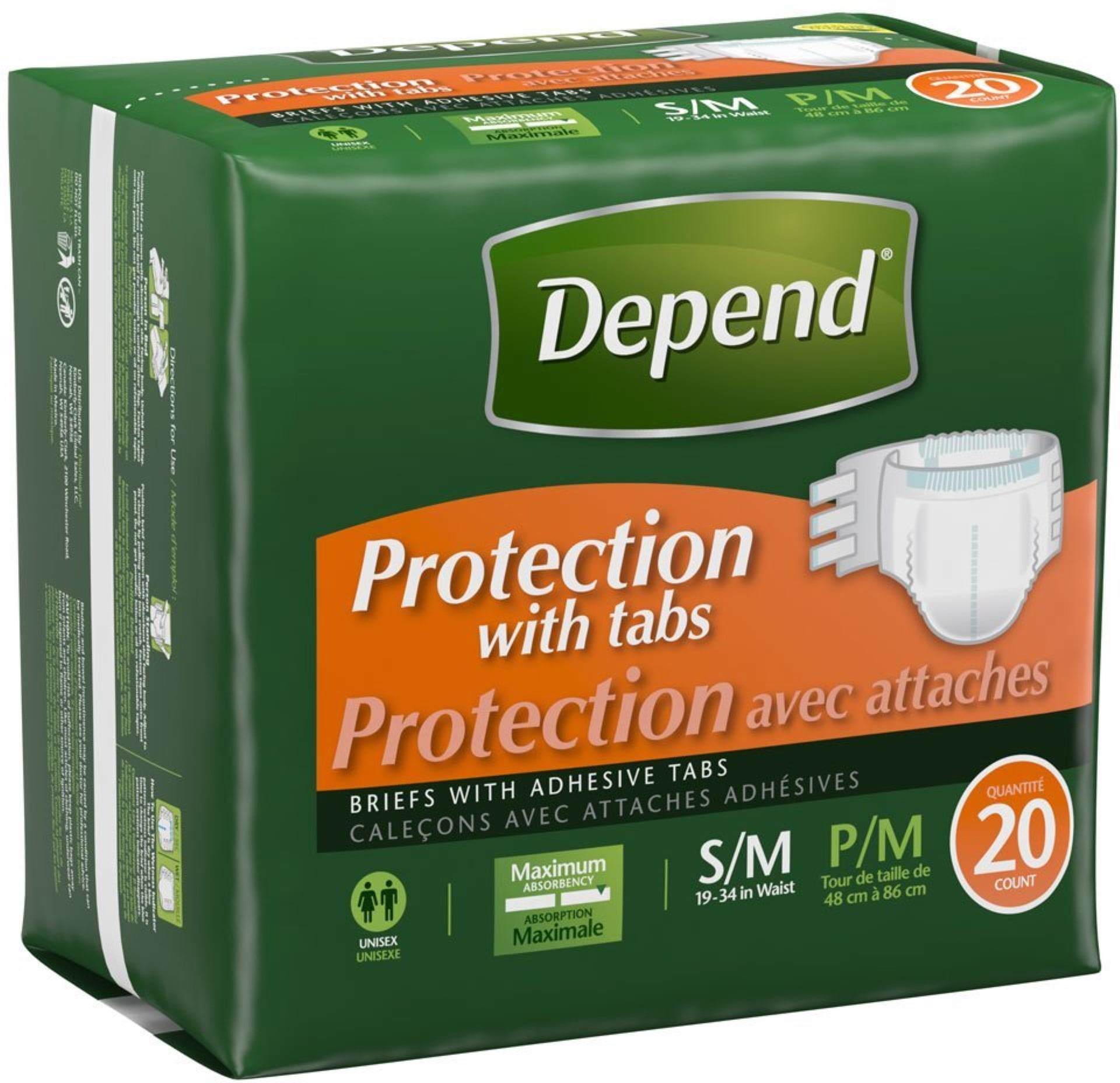 Depend Protection Incontinence Underwear, Unisex, Maximum Absorbency ...