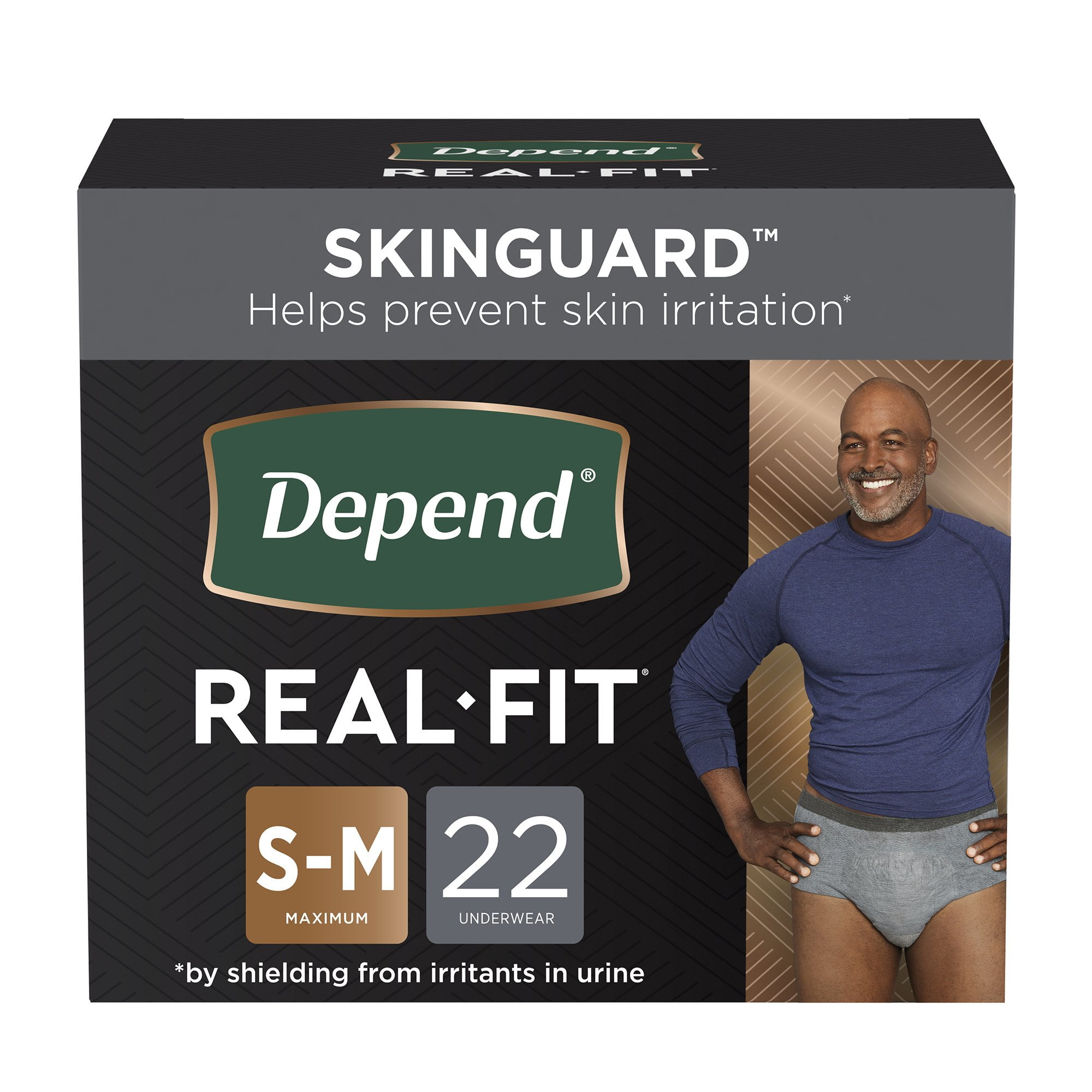 Depend Real Fit Maximum Absorbent Underwear, Small/Medium, 22-Pack ...