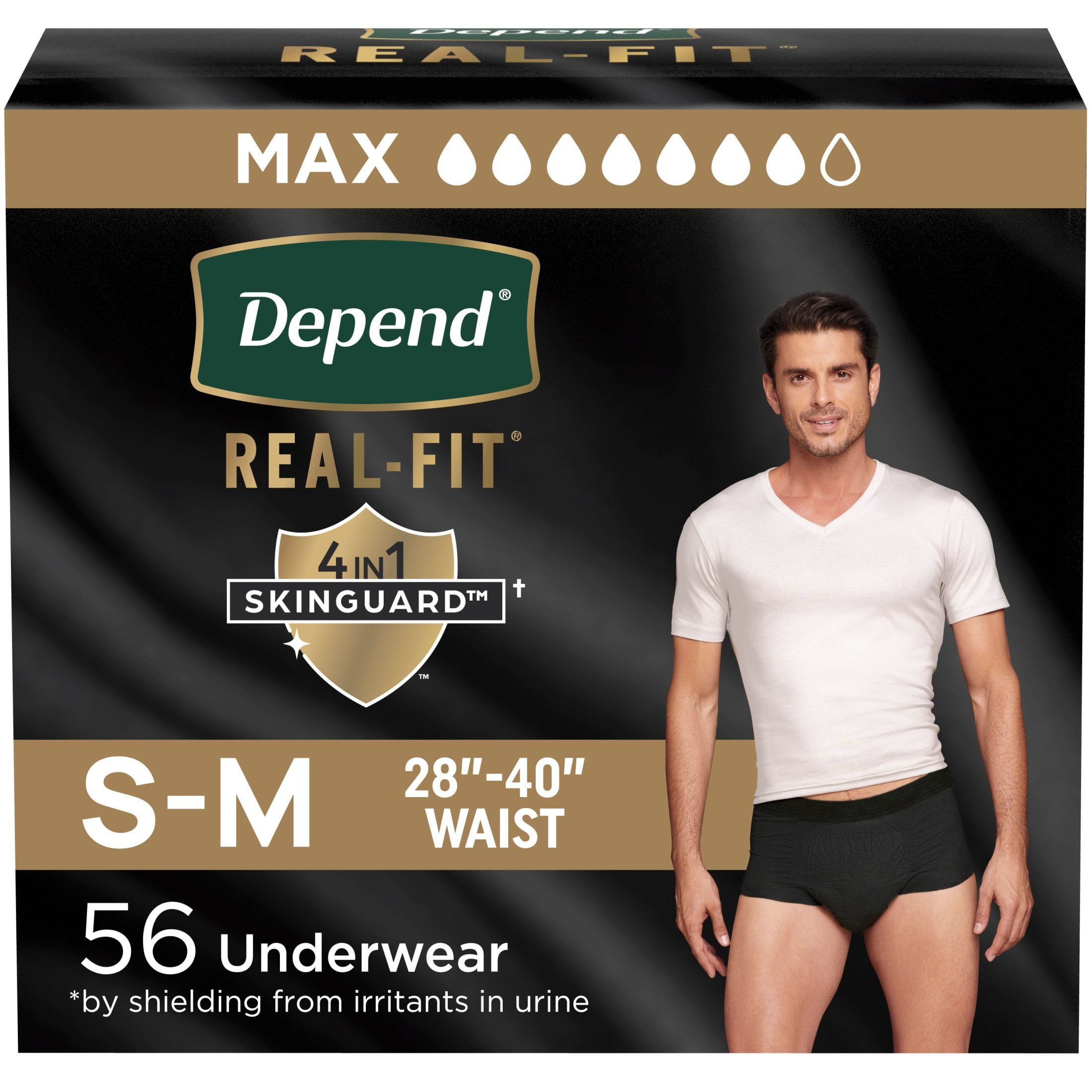 Depend Real Fit Incontinence Underwear for Men, Adult Diapers, S/M ...
