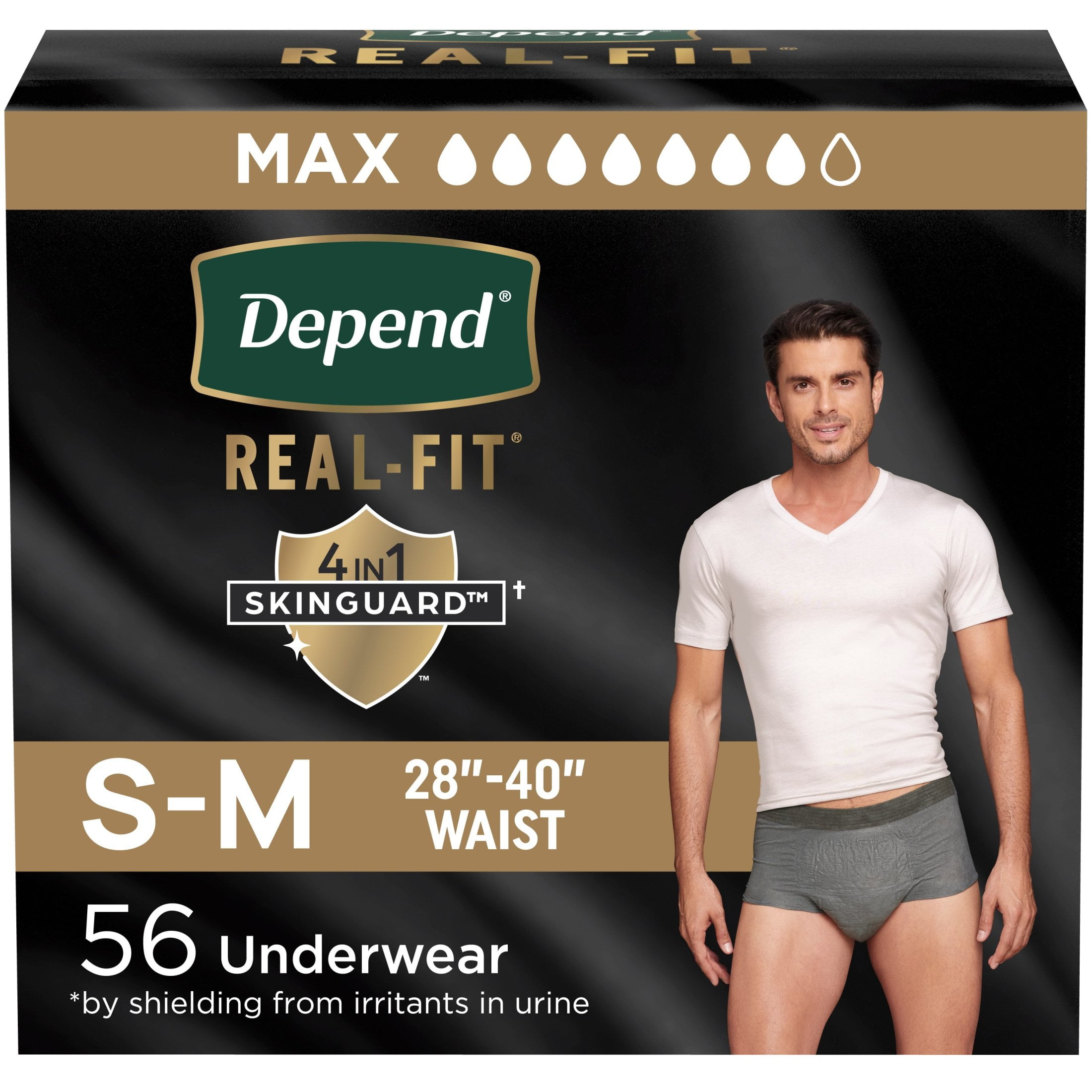 Depend Real Fit Incontinence Underwear for Men, Adult Diapers, S/M ...