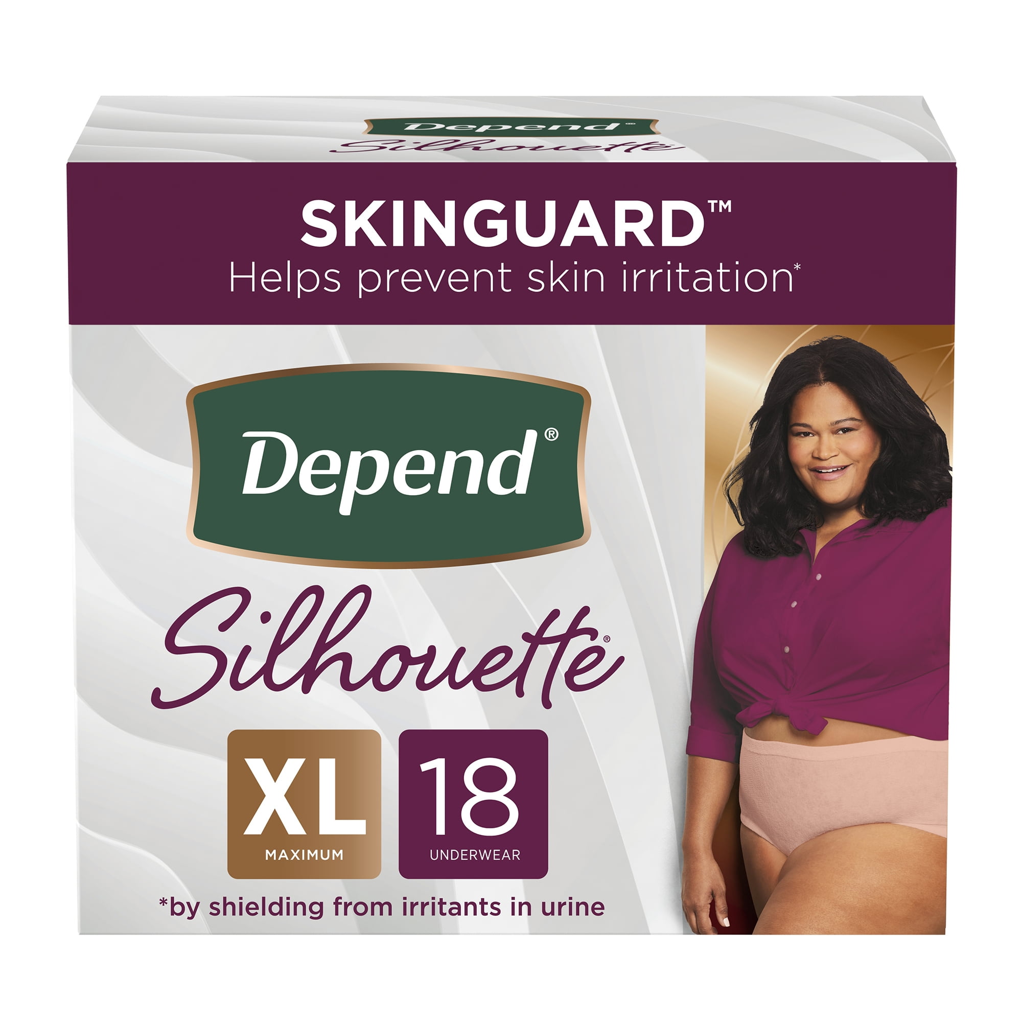Depend Silhouette Female Disposable Underwear, X-Large, 36 Ct ...