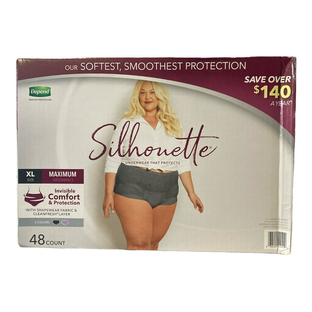Depend Silhouette Max Absorbency Incontinence Underwear for Women, XL ...