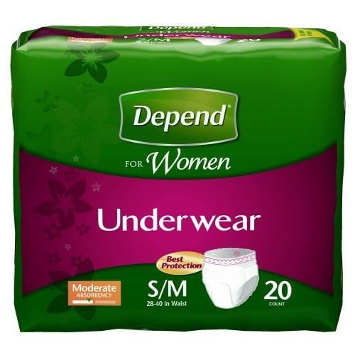 Depend for Women Underwear Moderate Absorbency, Small/Medium, 20 Count ...