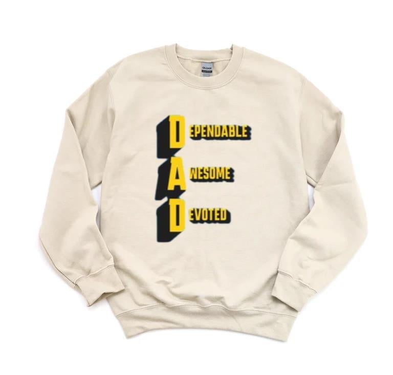 Dependable Awesome Devote Bold Lettering Quote Style Dad Papa Grandpa ...