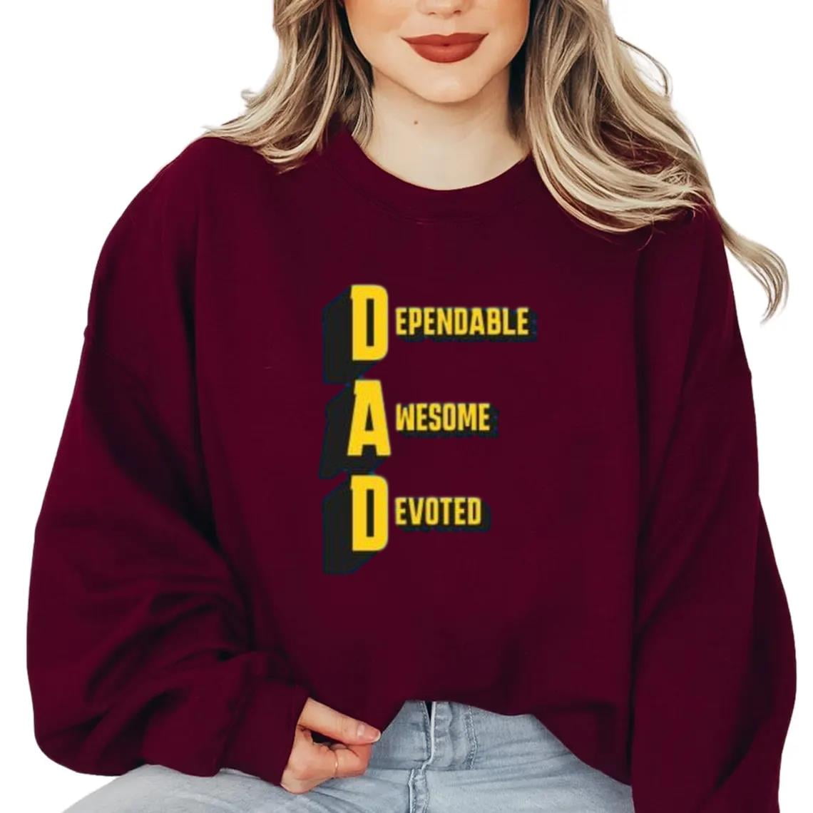 Dependable Awesome Devote Bold Lettering Quote Style Dad Papa Grandpa ...