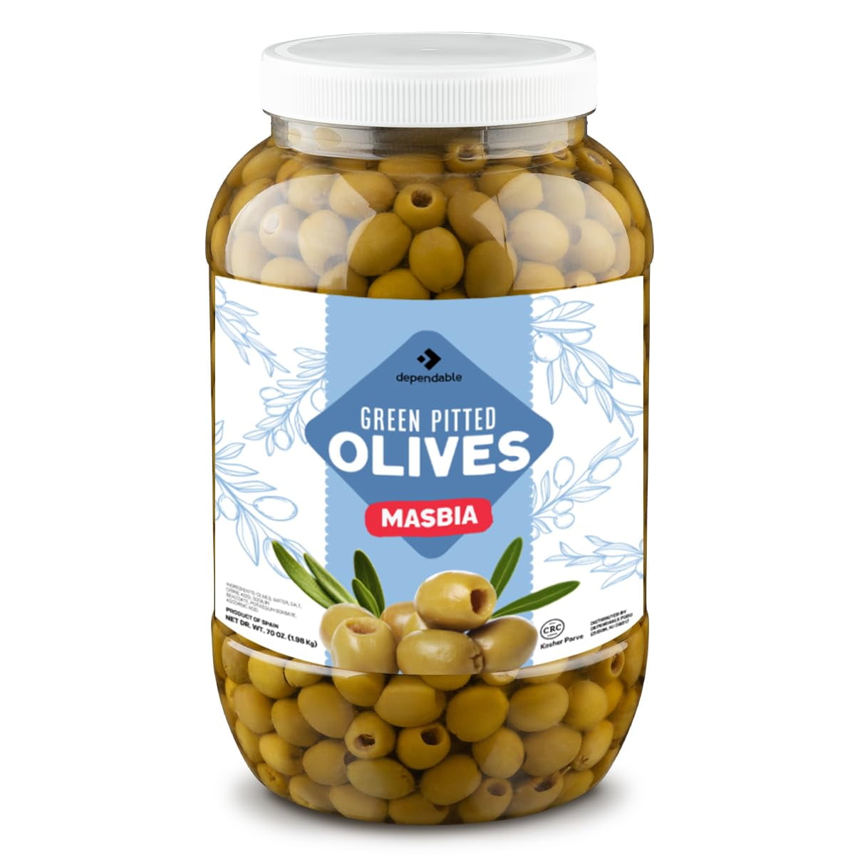 Dependable Food Green Pitted Olives Drained Weight and Kosher Certified ...