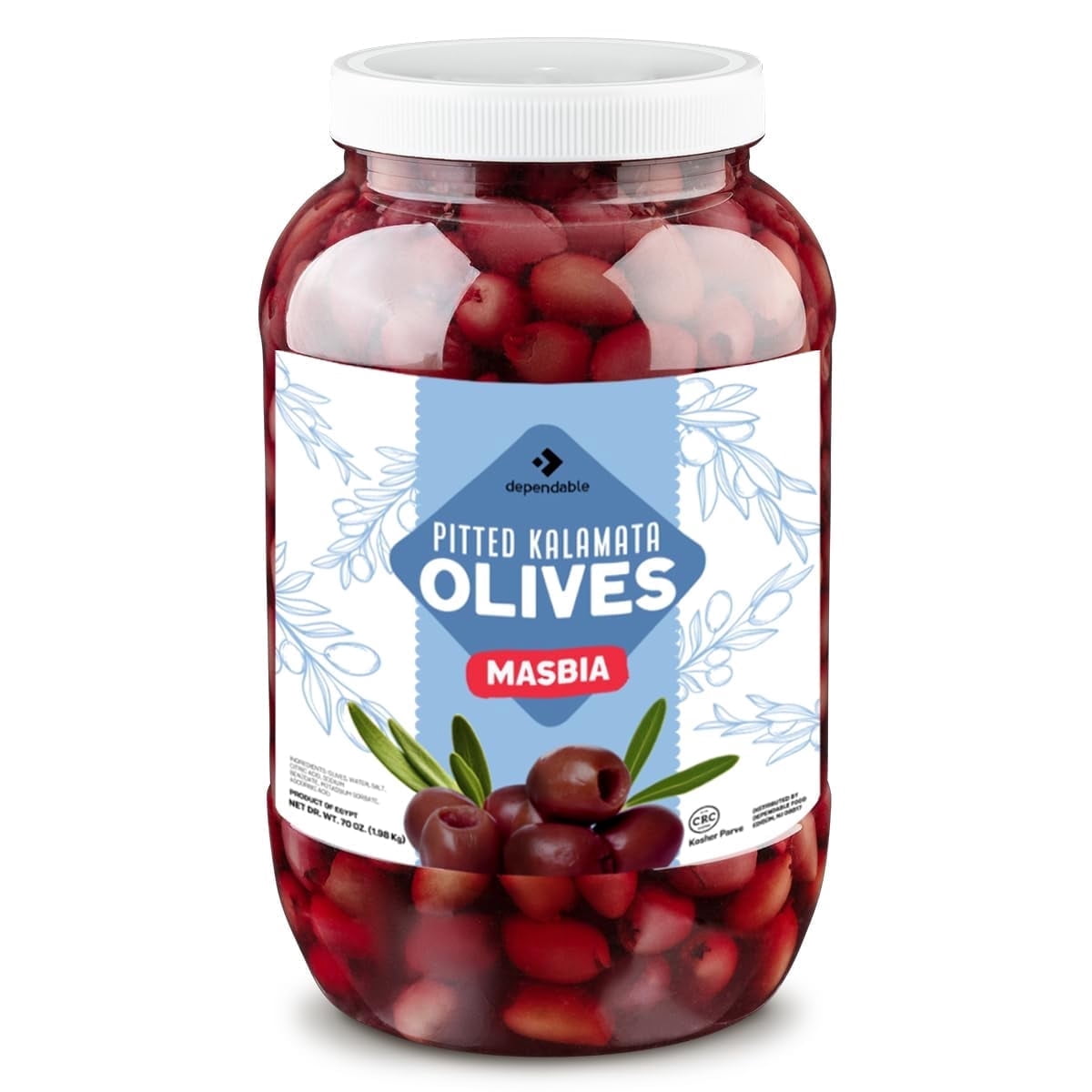Dependable Food, Kalamata Pitted Olives, 70 Oz, Kosher Certified ...