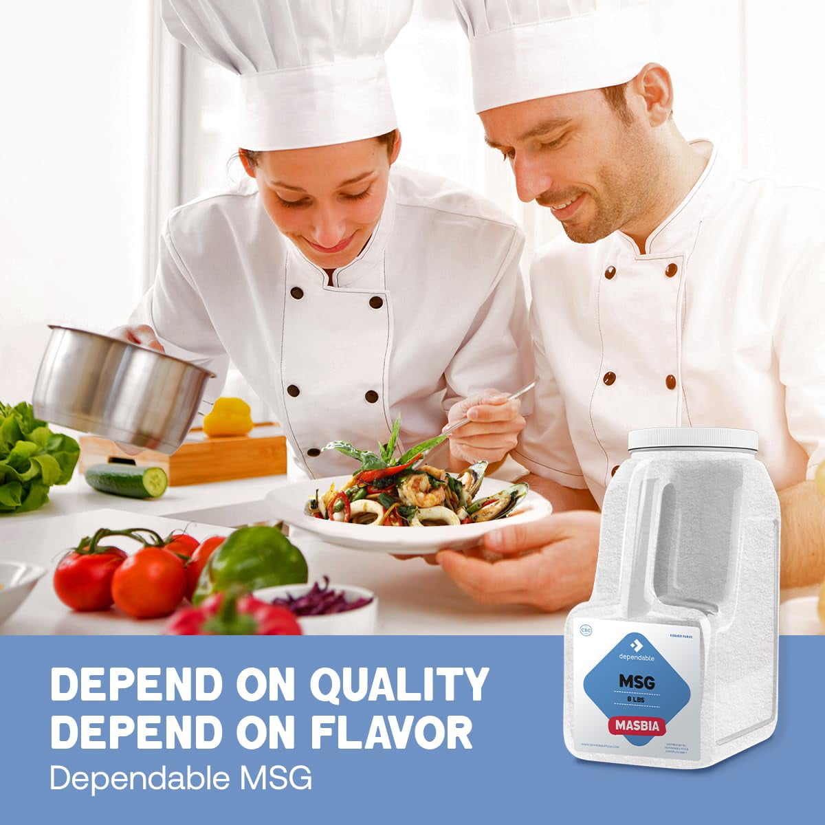 Dependable Food MSG SCH4 - 8 lb. Resealable Bulk Jug - Non-GMO, Kosher Monosodium Glutamate ...