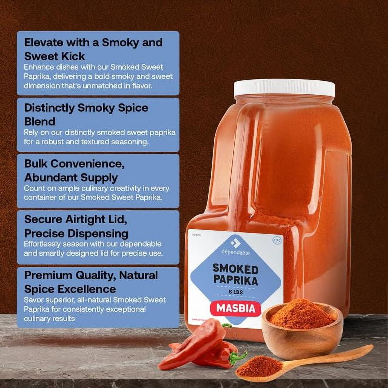 Dependable Food Smoked Sweet Paprika Powder Natural Spice and Salt Free ...