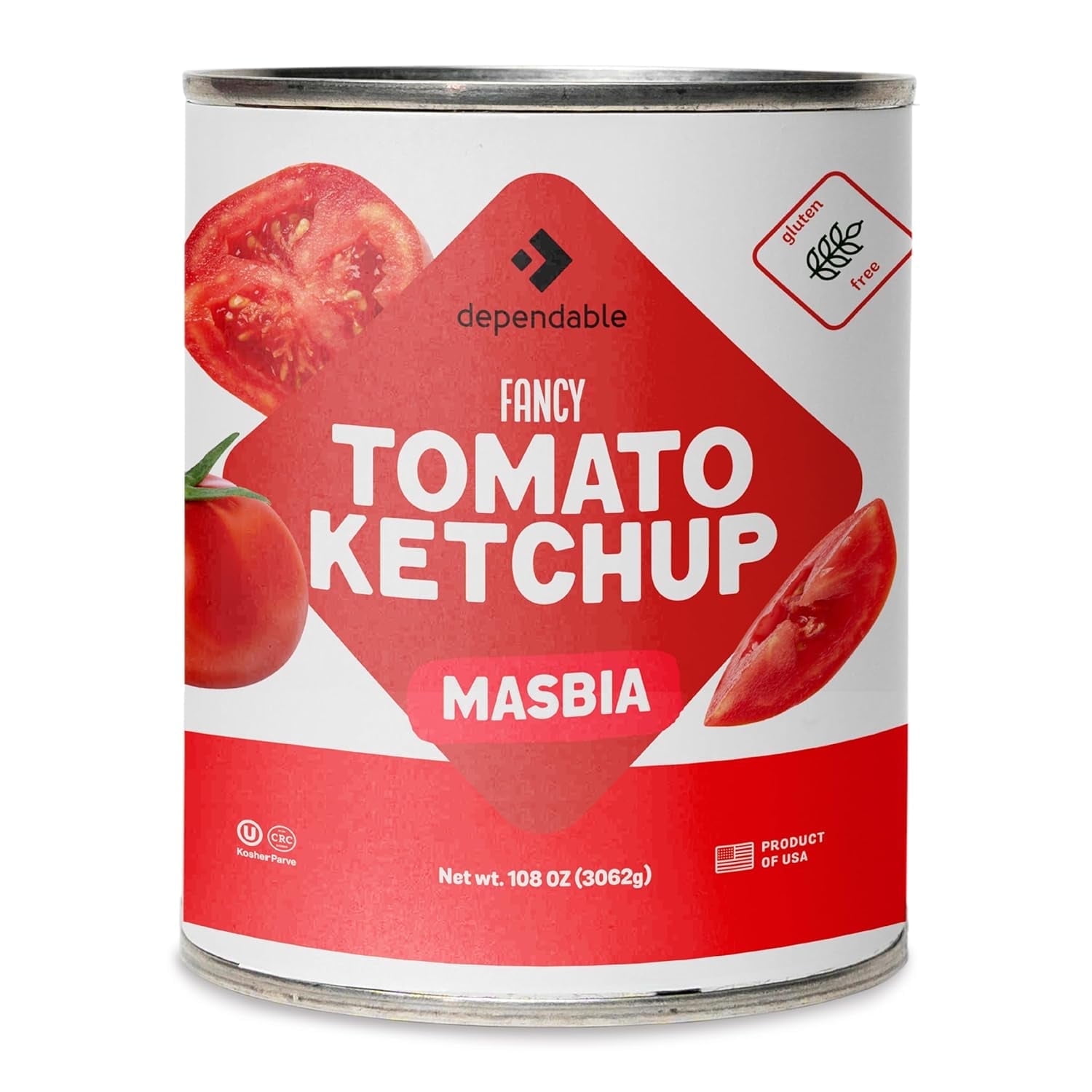 Dependable Food Tomato Ketchup, Kosher, Gluten Free, & Vegan Canned ...