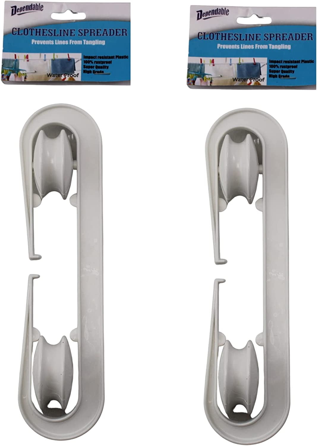 Dependable Industries 2 Pack High Grade Plastic Clothesline Spreader ...