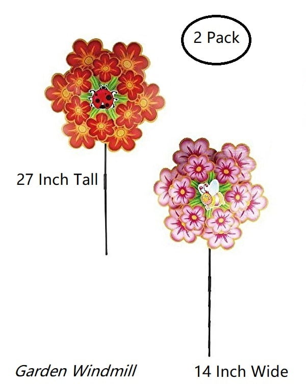 Dependable Industries 2-Pack Ladybug Windmill Spinners – 3D Garden ...