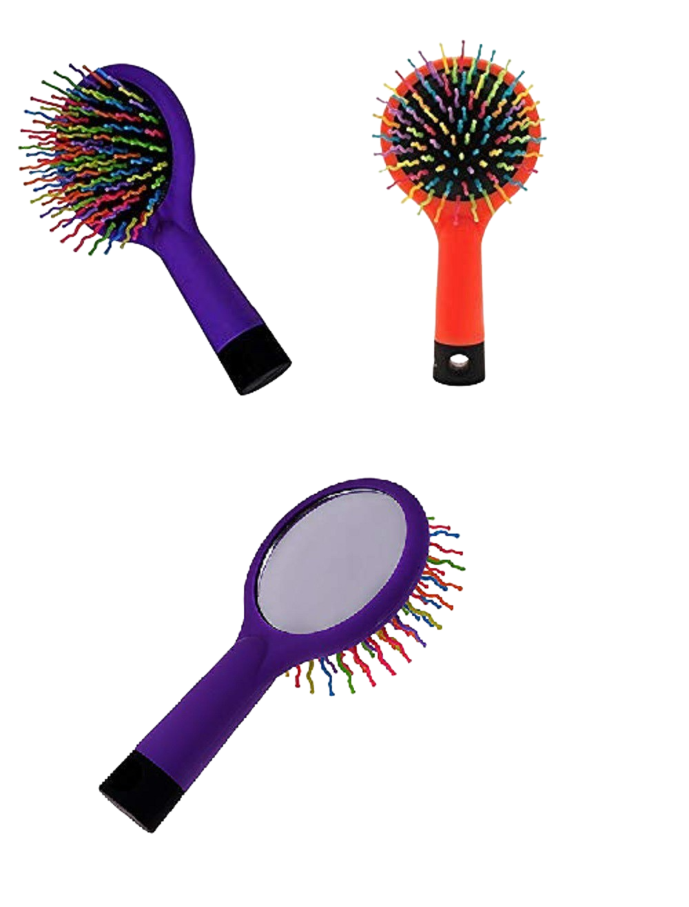 Dependable Industries 2-Pack: Rainbow Bristle Volumizing Detangling ...