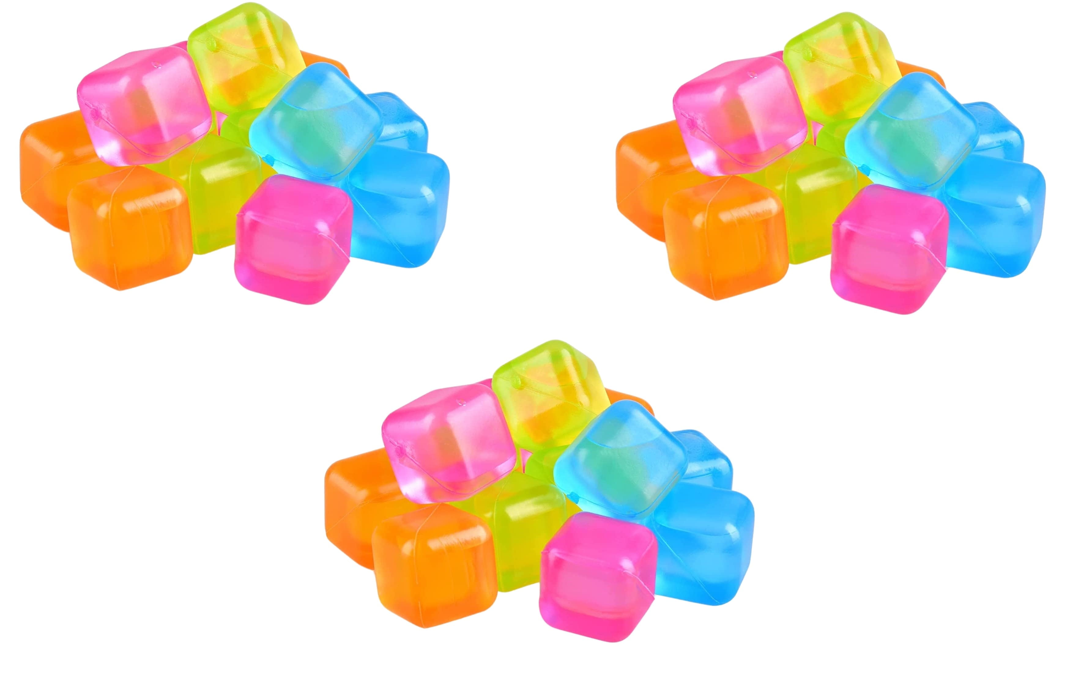 Dependable Industries 36 Piece Multi-Color Reusable Ice Cubes 1" Square ...