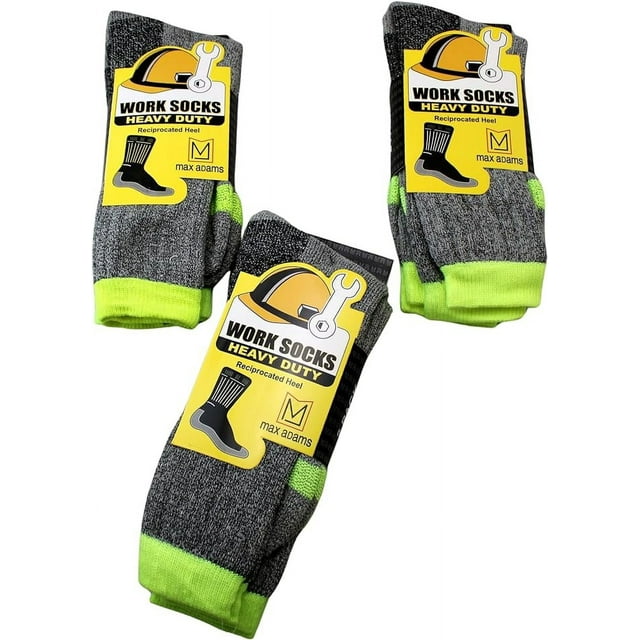 Dependable Industries 6 Pair Heavy Duty Work Socks HD Construction Shoe ...