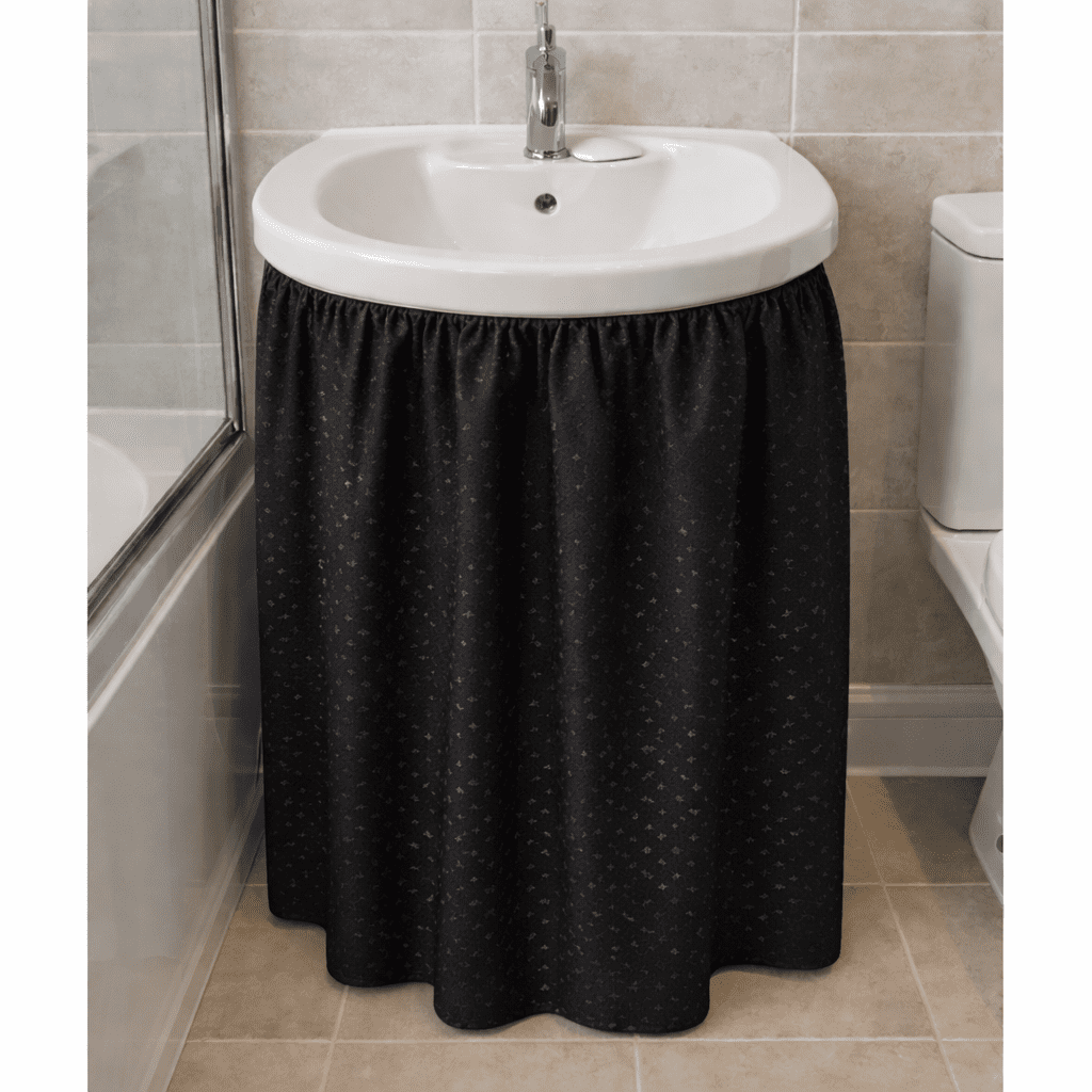 Dependable Industries Bathroom Utility Room Fabric Sink Skirt Diamond ...