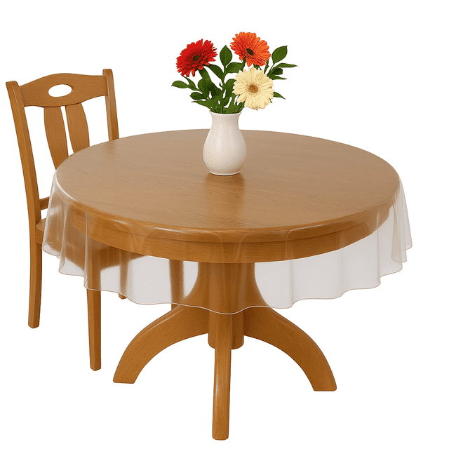 Dependable Industries Deluxe Clear Plastic Round Tablecloth Covers ...