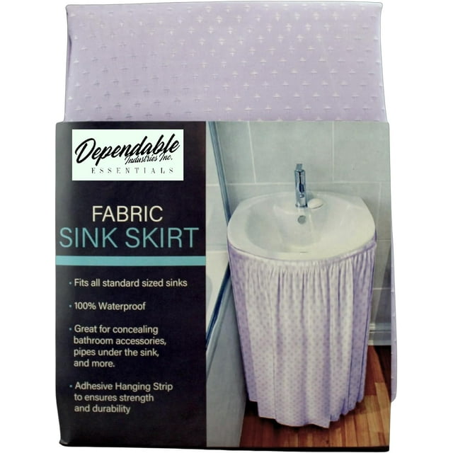 Dependable Industries Diamond Stitch Fabric Bathroom Sink Skirt Utility ...