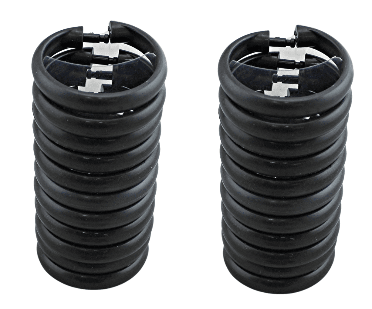 Dependable Industries 2 Pack 24 Piece Black Plastic Shower Curtain ...