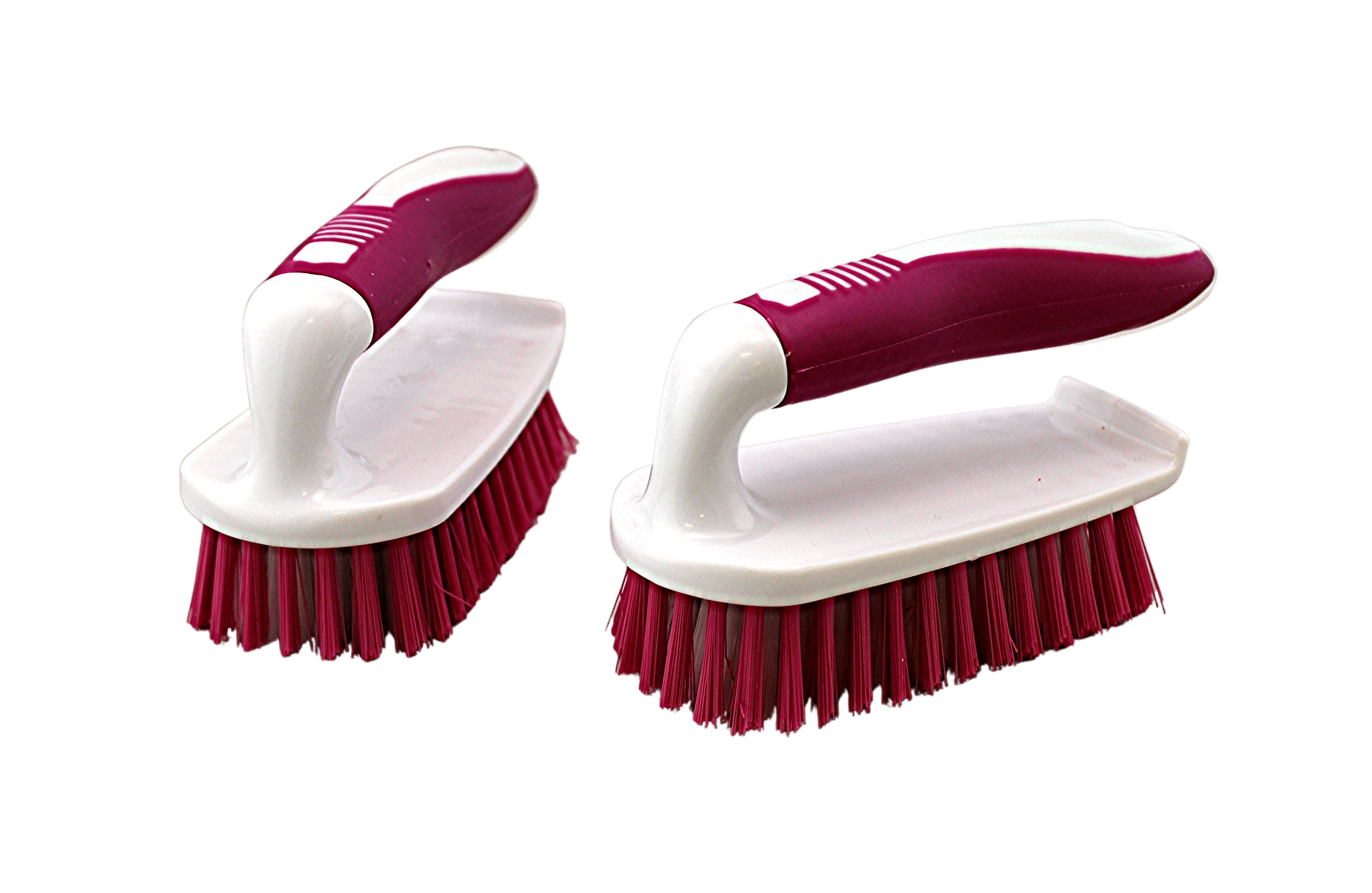 Dependable Industries Inc. Essentials Pack of 2 Scrub Brush Comfort Rubber Grip & Flexible Stiff ...