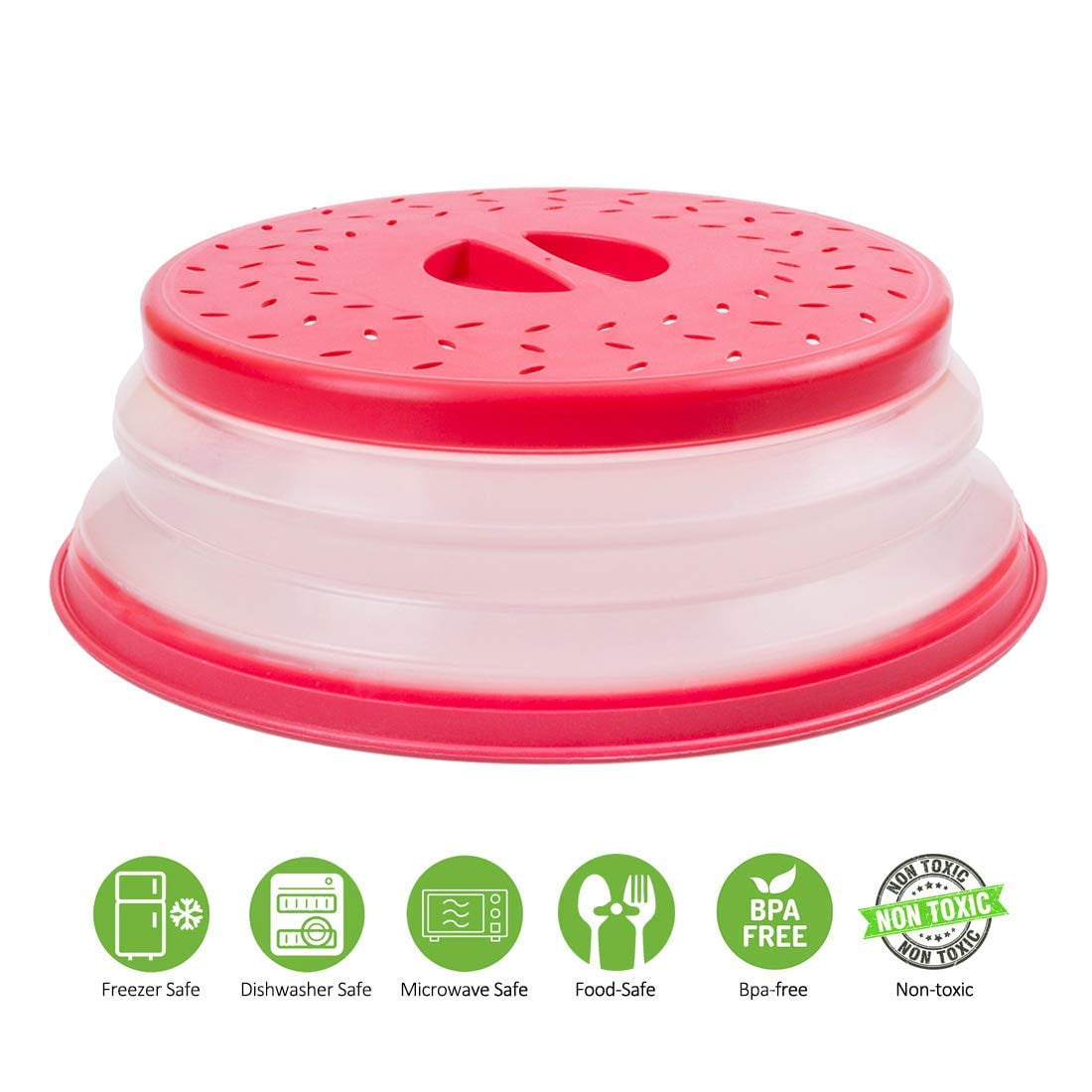 Dependable Industries Silicone Collapsible Microwave Cover Red 3.5x10.5 ...