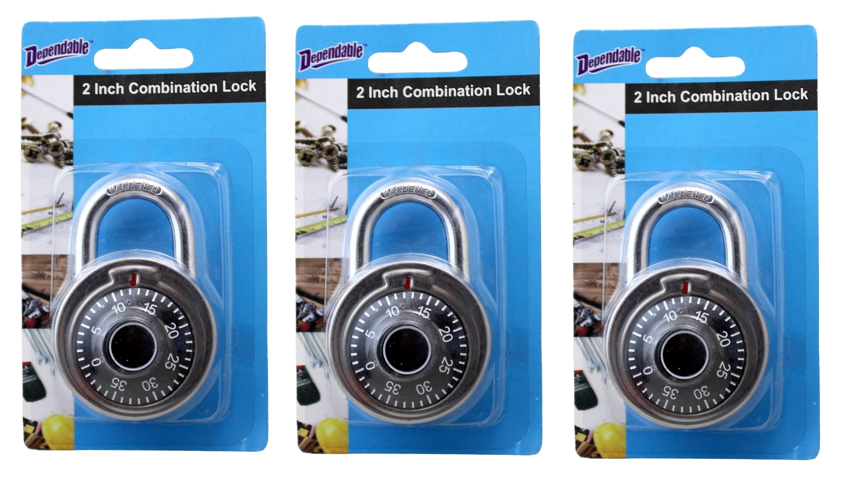 Dependable Industries Set of 3 Combination Locks Ideal for Lockers ...