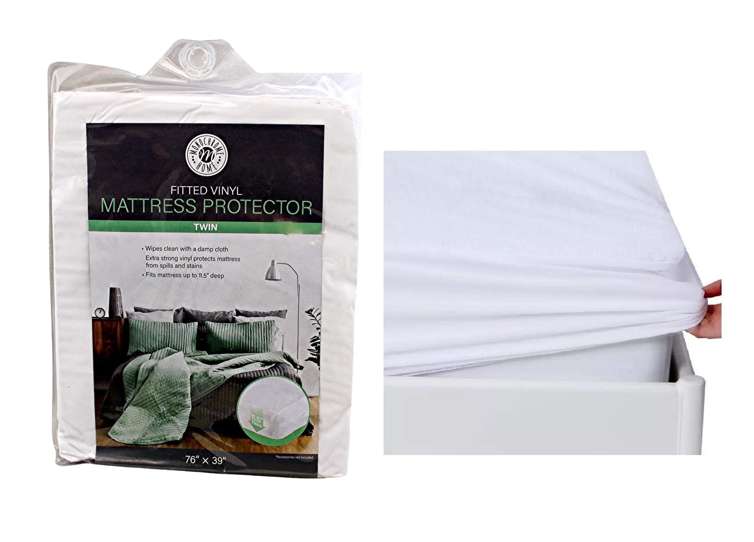 Dependable Industries Twin Size Vinyl Waterproof Mattress Protector ...
