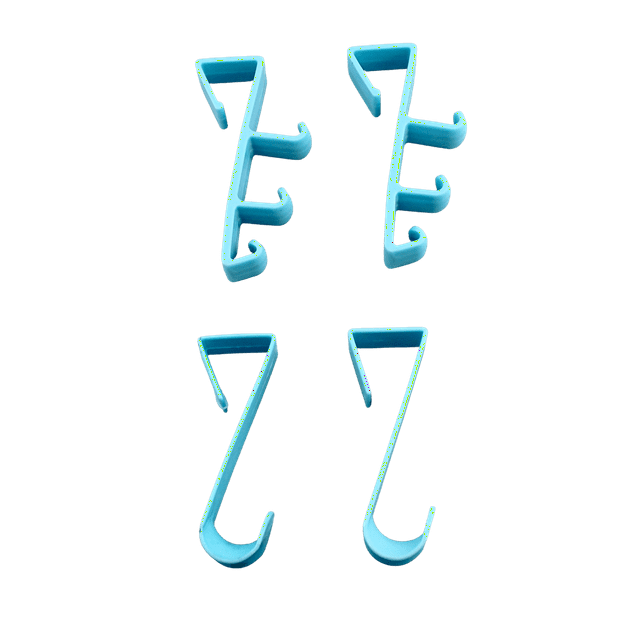 Over The Door Hooks Hangers 4 Pack Blue Plastic Valet Set For Coats