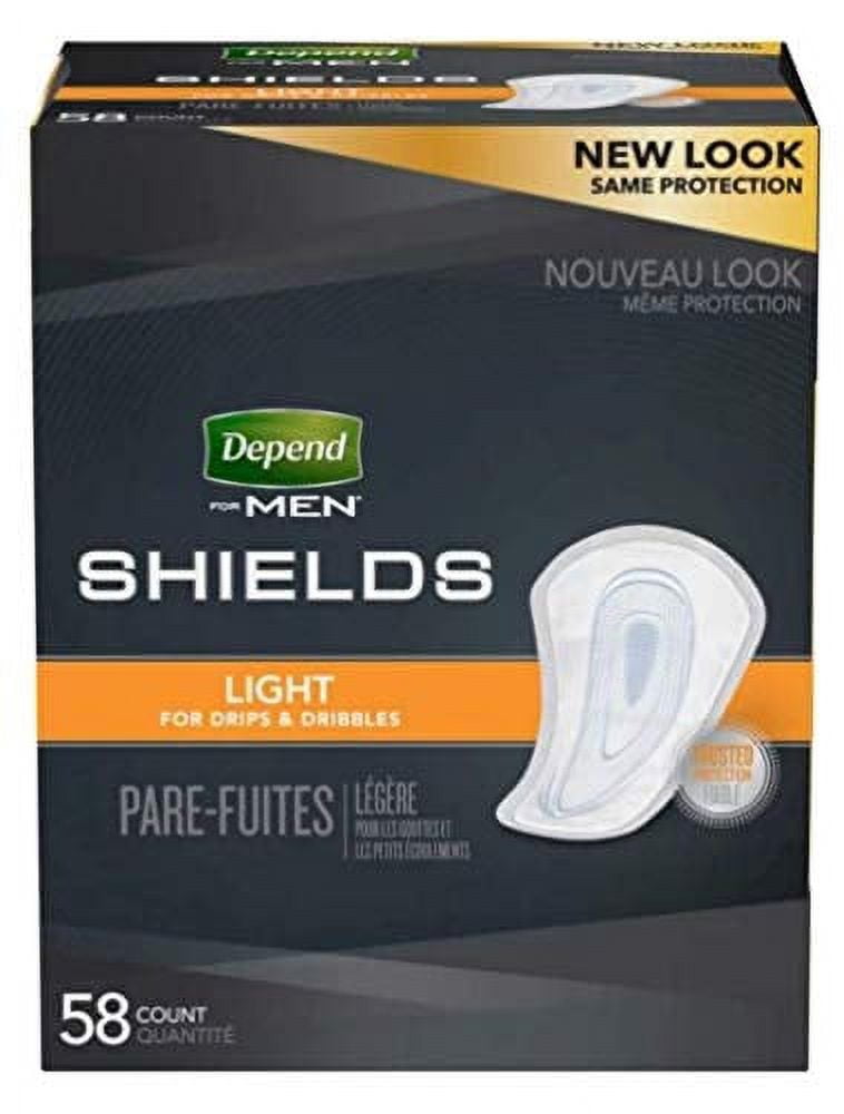 DependsMen Incontinence Shields/Pads Light Absorbency - 1 Box - Walmart.com