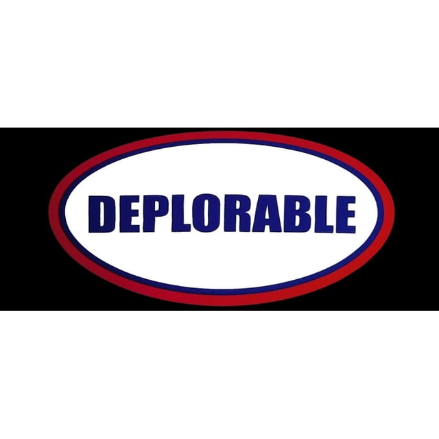 Deplorable Black White With Red Oval Vinyl Decal Bumper Sticker ...