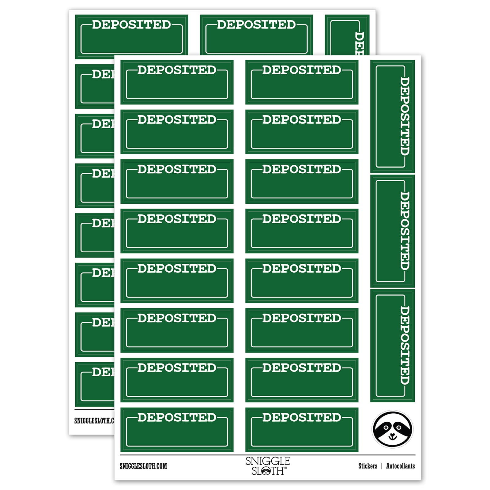 Deposited Blank Box for Date Signature Bank Check Sticker Set - Dark ...