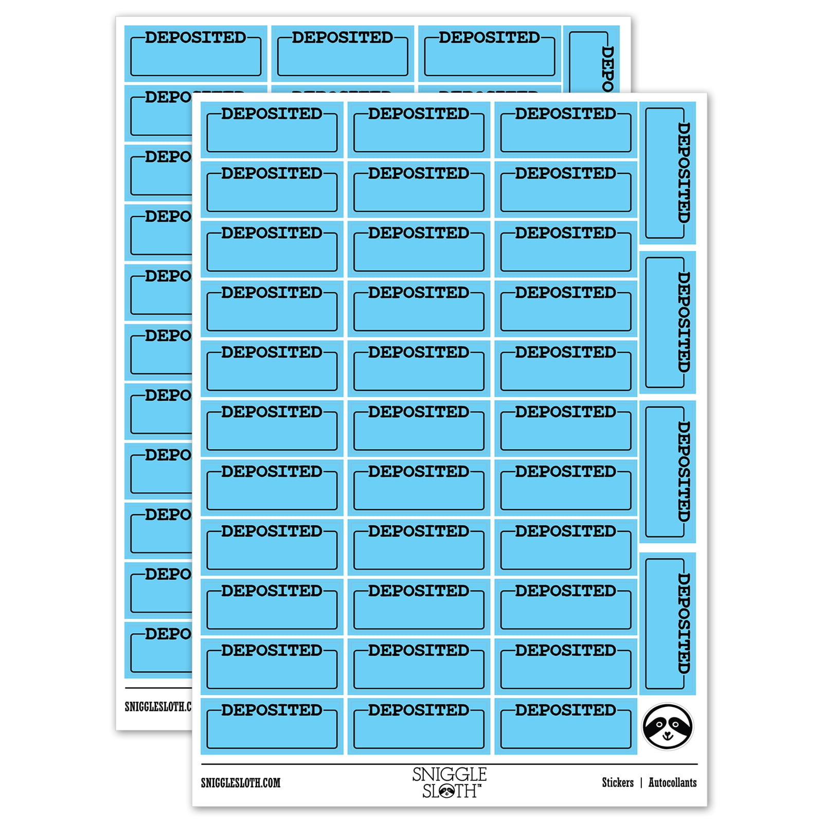 Deposited Blank Box for Date Signature Bank Check Sticker Set - Light ...