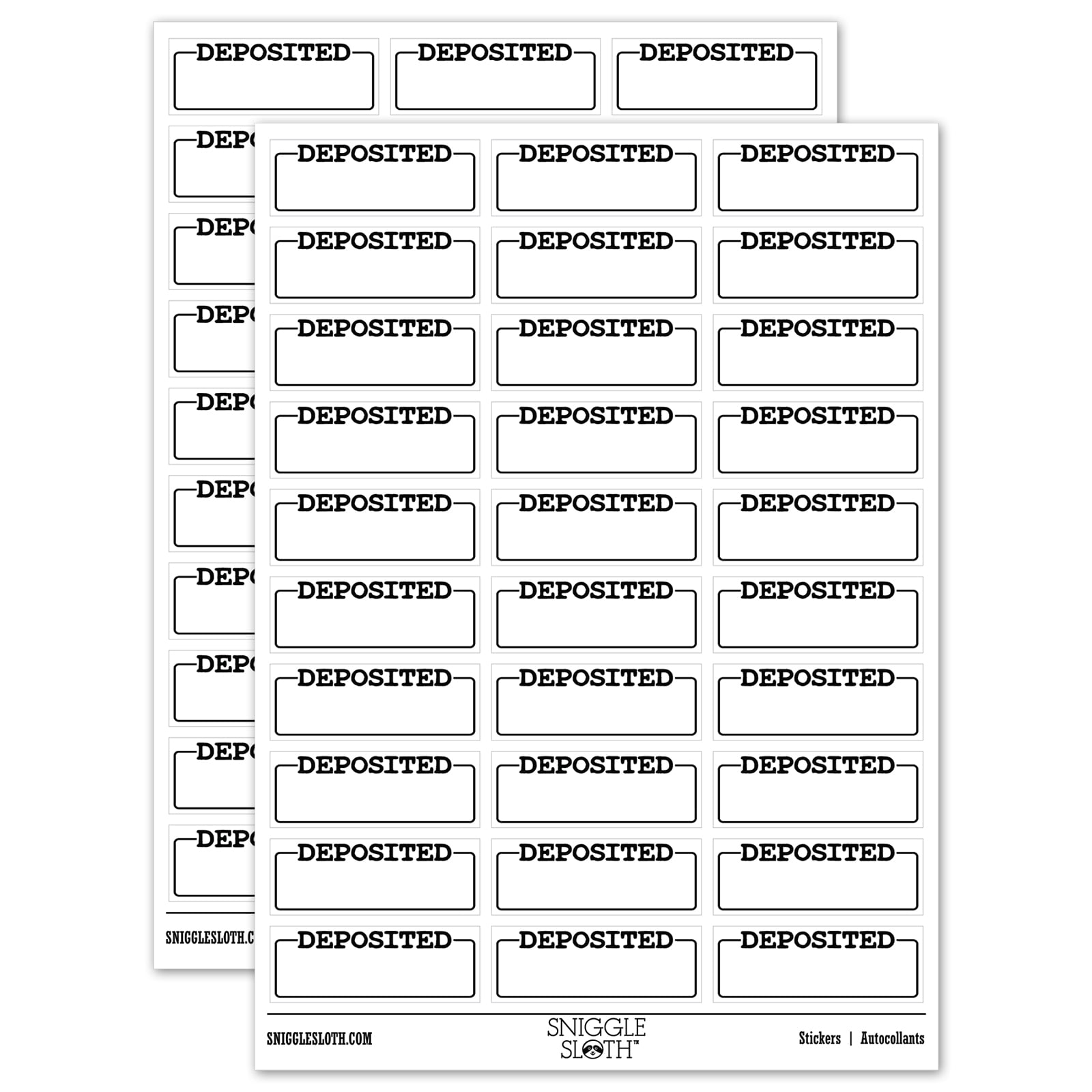 Deposited Blank Box for Date Signature Bank Check Sticker Set - White ...