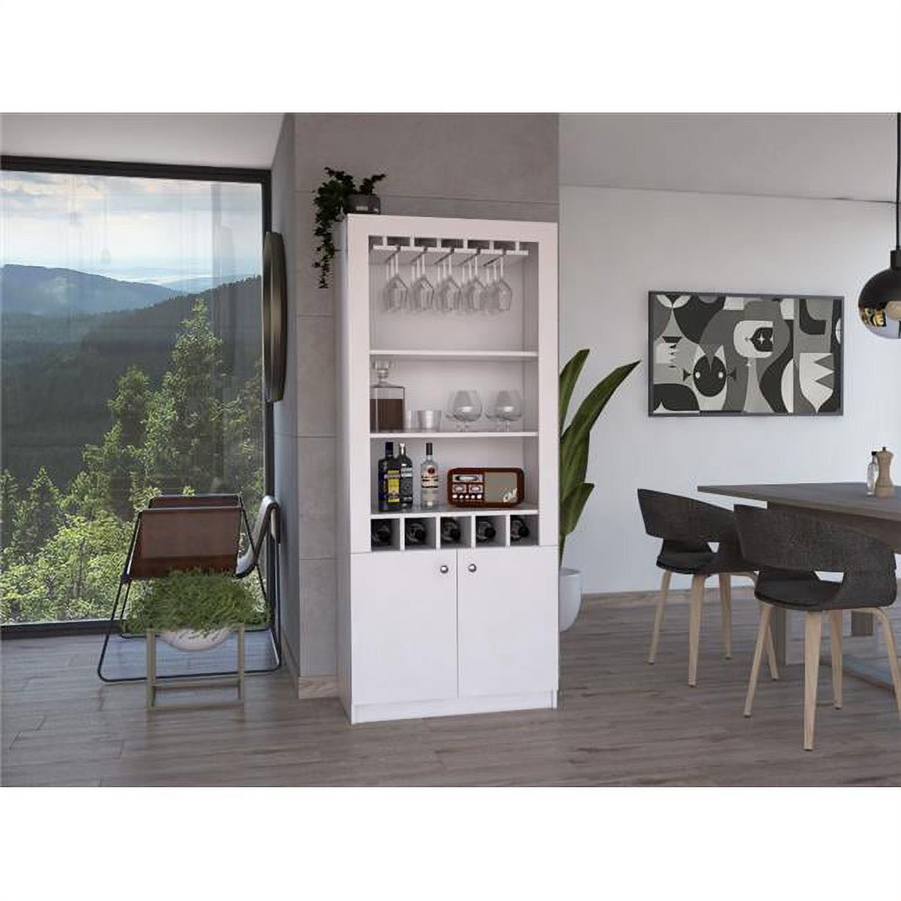 Depot E-Shop DE-BLB6549 Dakota Double Door Bar Cabinet, White - Walmart.com