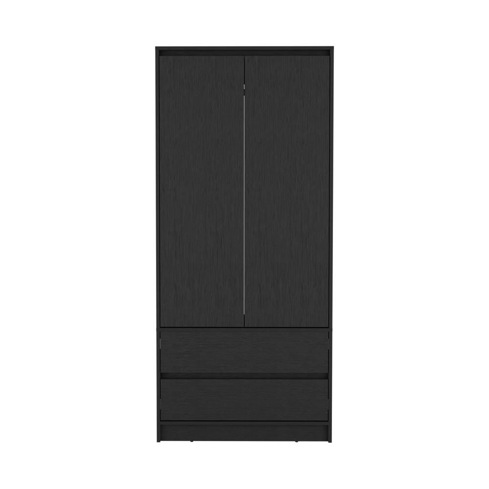 DEPOT E-SHOP Palmer 2 Drawers Armoire, Wardrobe Closet with Hanging Rod ...