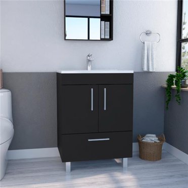 Zenith Home 2-Door Shaker Vanity with Top, Wood, Espresso, Cultured ...