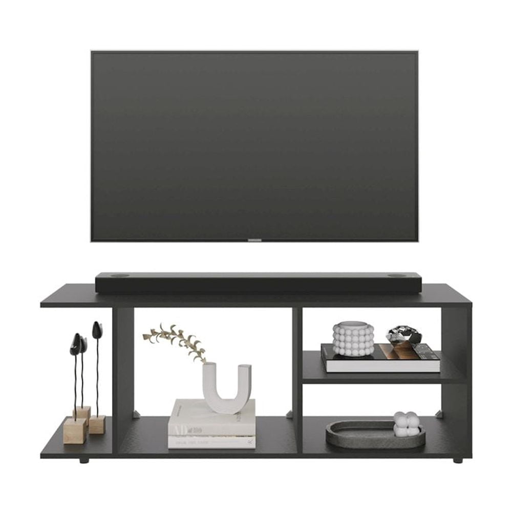 Depot E-Shop Sudley Entertainment Center with 4 Shelves and 4 Legs ...