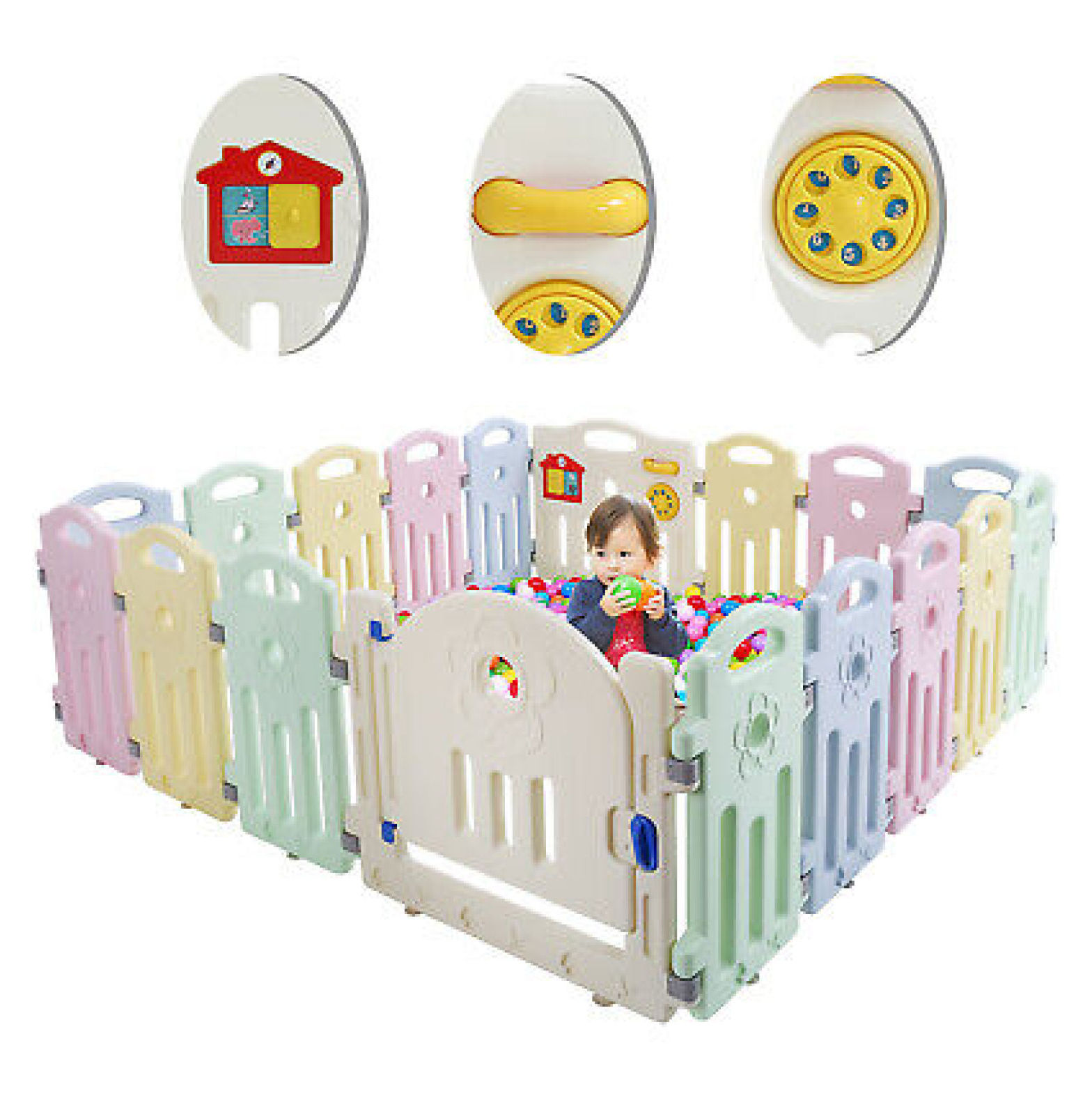 Depot Esh Baby Playpen Playard 18 Panels Indoor Baby Fence with ...