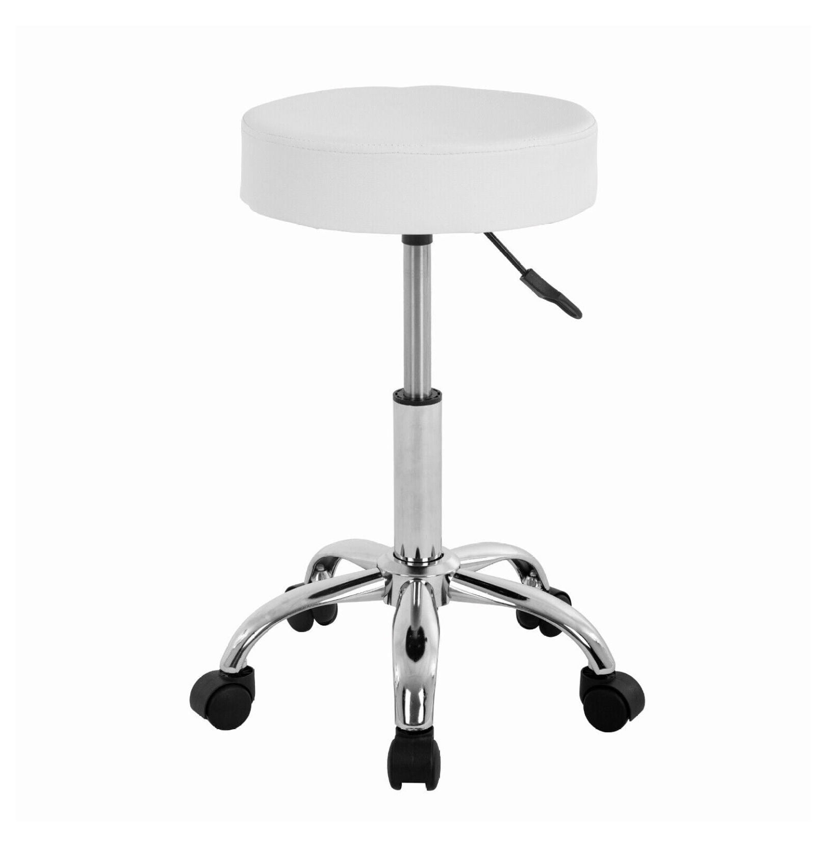 Depot Esh Round Bar Swivel Stool with Wheels Rolling Stools PU Leather ...