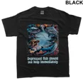 Depressed Fish Should Sea Kelp Immediately Aquarium Pun Graphic Tee Top ...