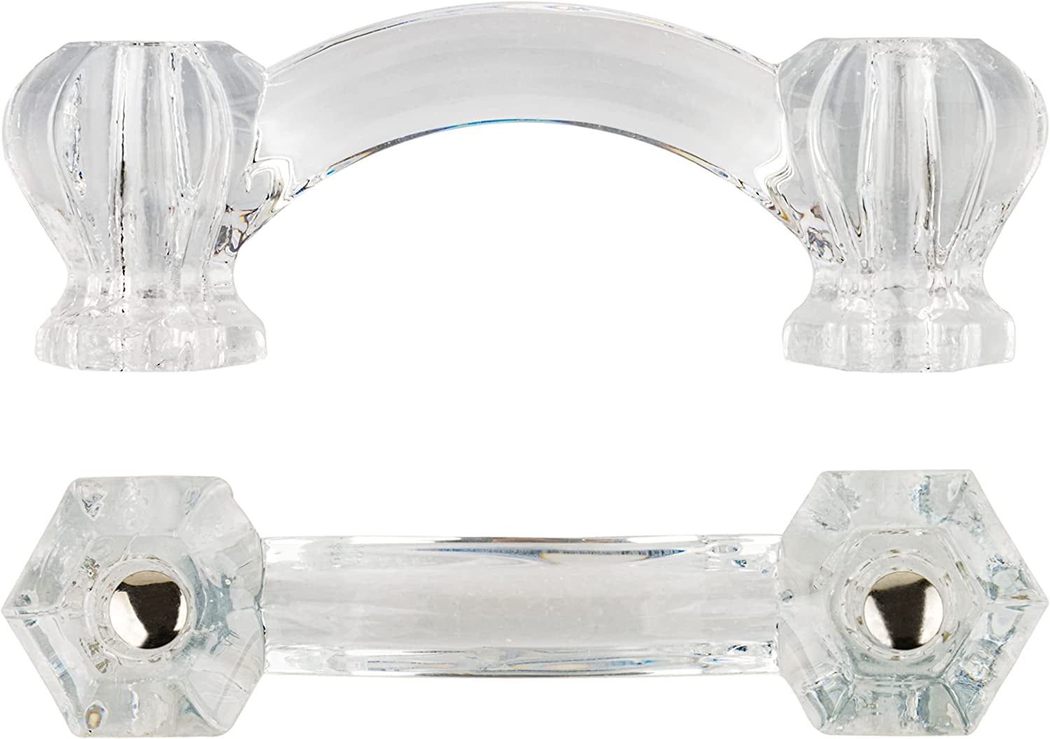 Depression Era Hexagonal Clear Glass Drawer Pull | Centers: 3" | Bridge ...