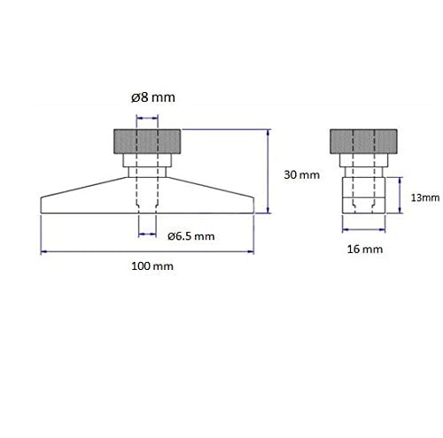 Depth Gage Bottom Base for Dial Indicator Attachment (100mm Length ...