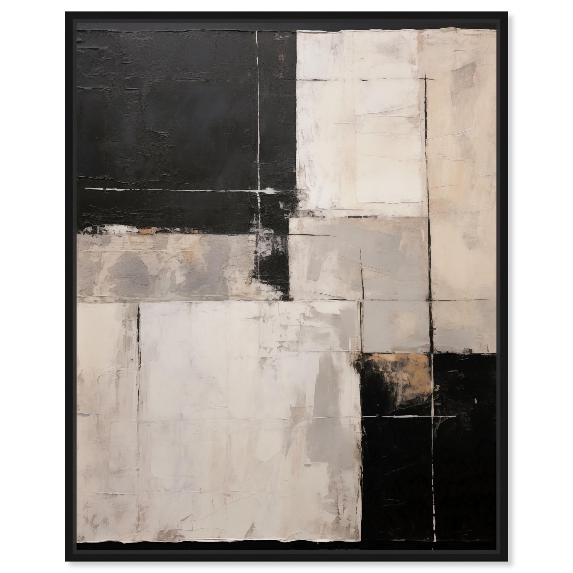 Depths of Silence Canvas Modern Boho by Art Remedy, Black Frame, 20" x ...