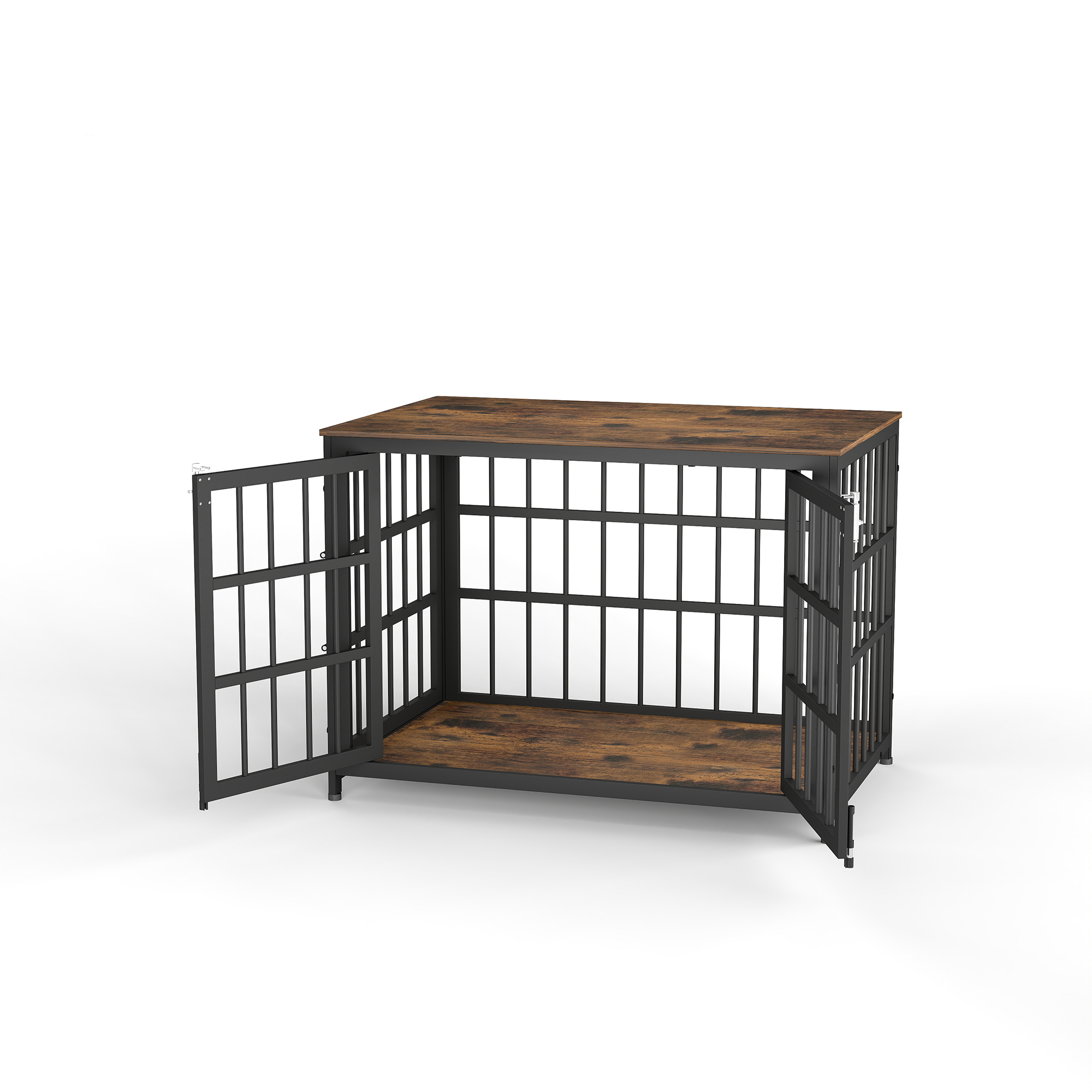 Deptok 38" Wooden End Table Dog Crate Furniture with Multiple Secure ...