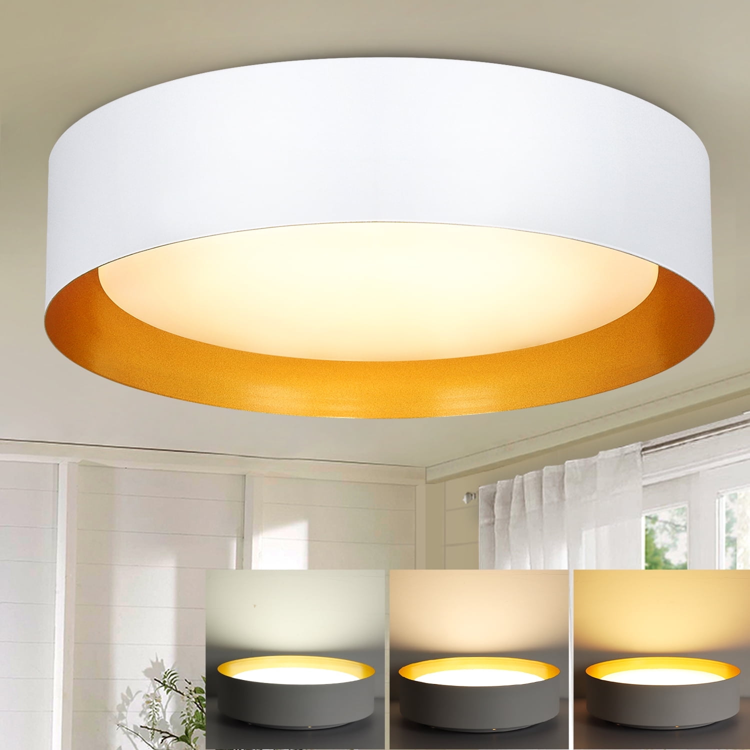 Depuley 15" 1 Light LED Flush Mount Ceiling Light Modern Dimmable Close ...