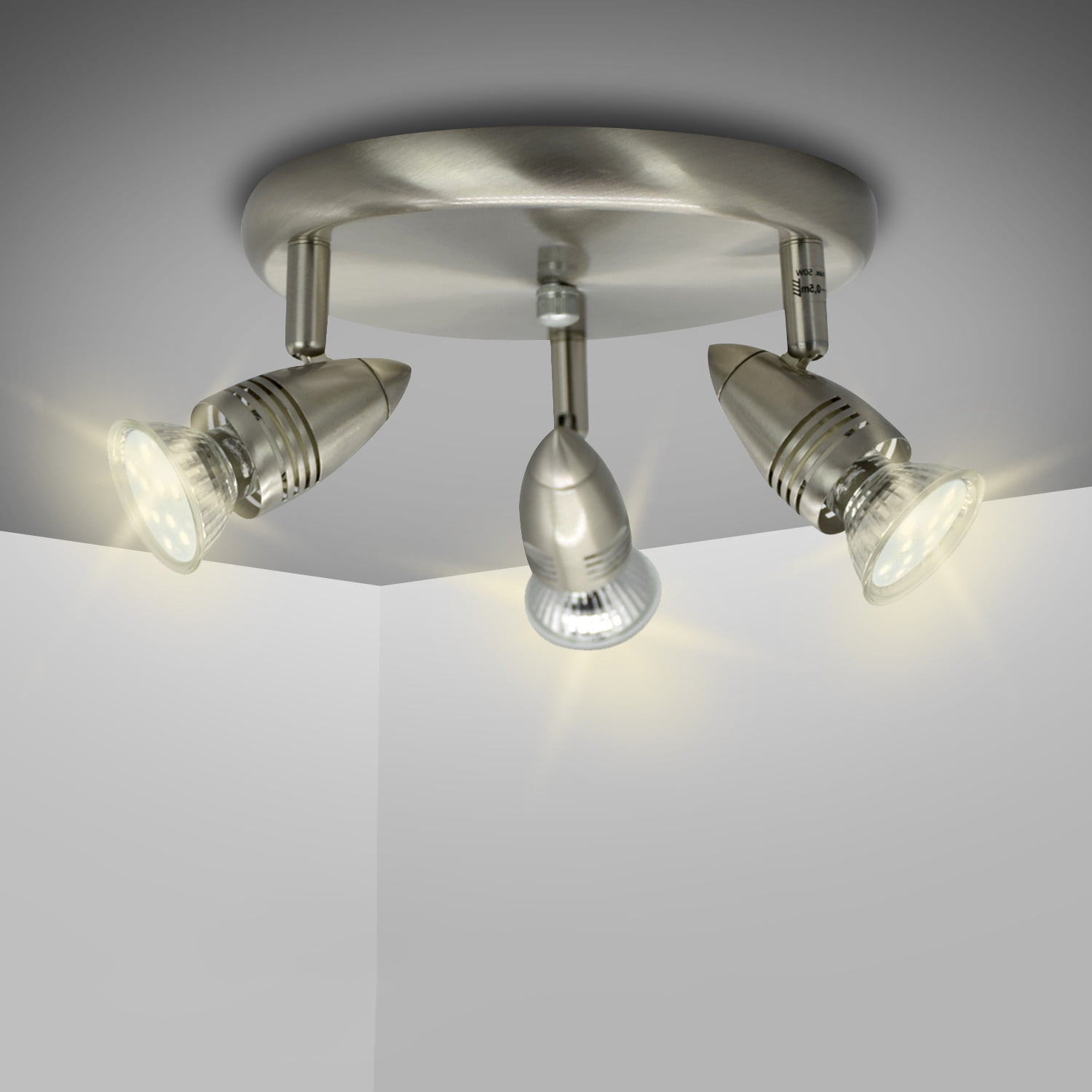 Depuley 3-Light LED Ceiling Spot Lights Fixtures, Multi-Directional ...