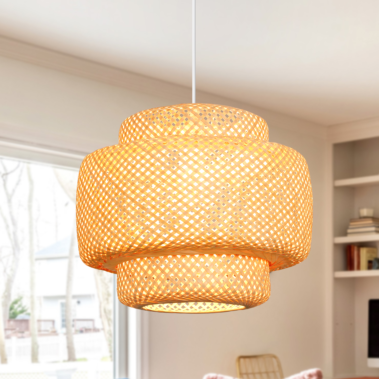 All Natural Bamboo 5 Inch Empire Chandelier Lamp Shade 3x5x4.5 ...