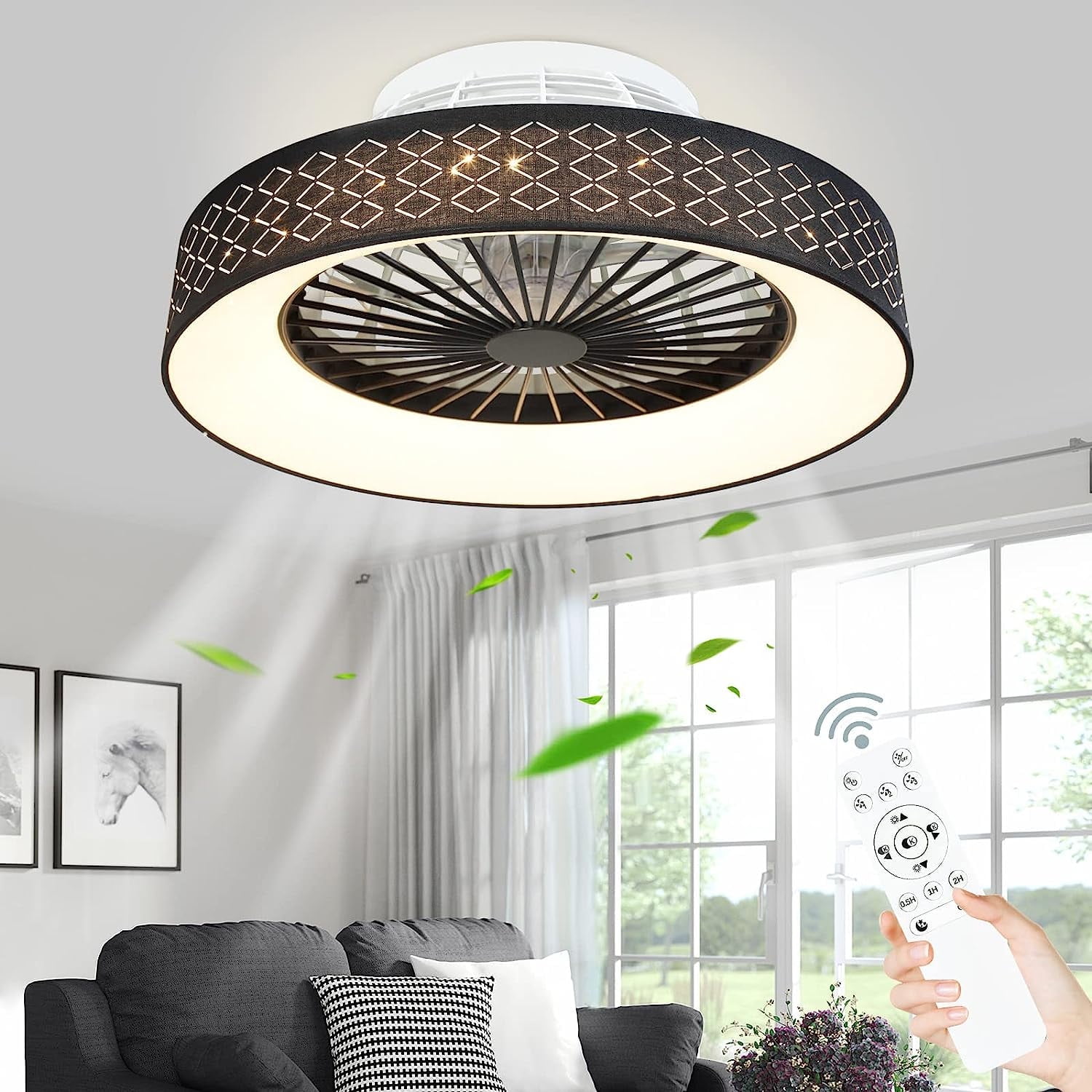 Depuley LED Ceiling Fan Light Kit: 3-Color, 3-Speed, Timing with Remote ...