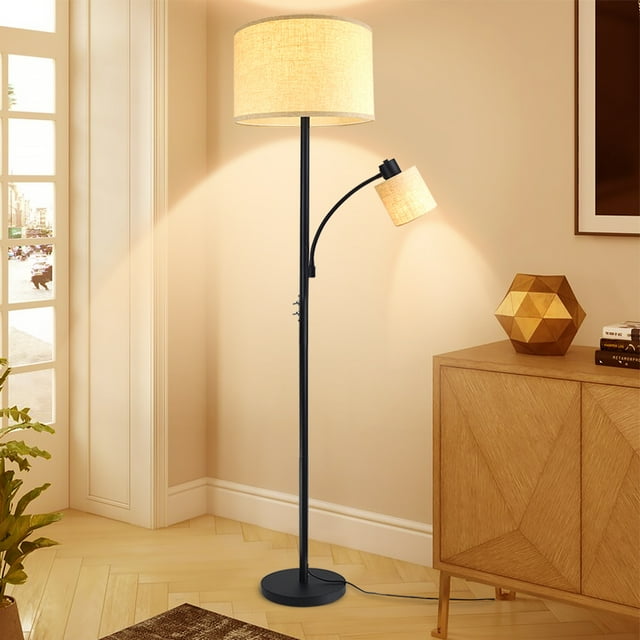 Depuley LED Standing Floor Lamp with Adjustable Side Light, Mid-Century ...